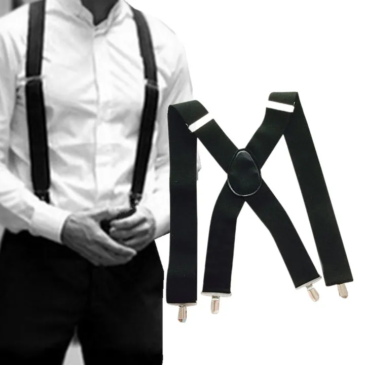 CHB 50mm Wide Men X-Back X Shape Heavy Duty Trousers Brace Suspenders ...