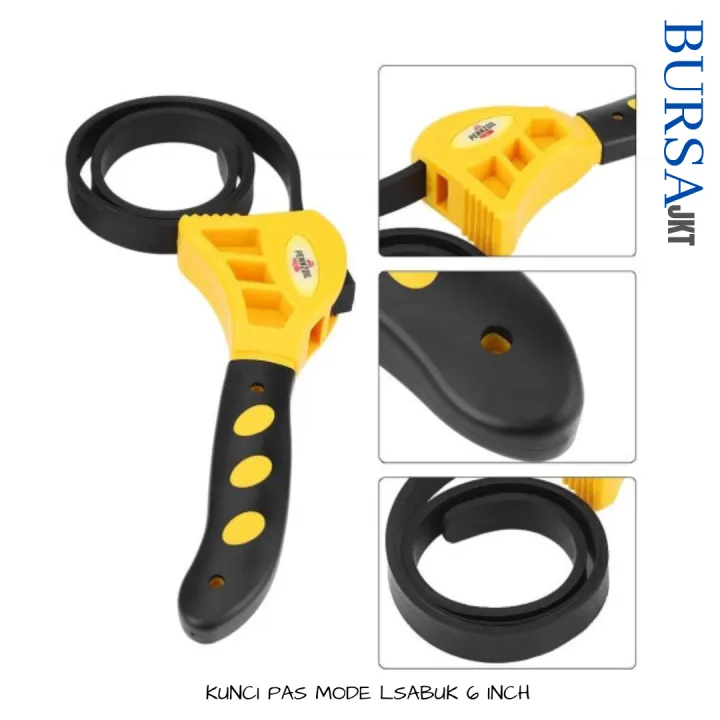 KUNCI FILTER UNIVERSAL PEMBUKA BOTOL FILTER OLI MODEL SABUK KARET 6 ...