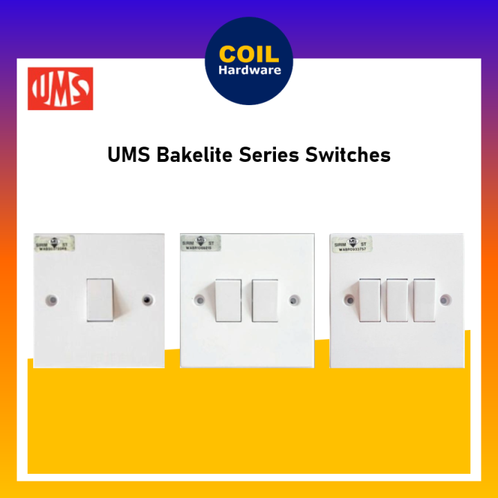 UMS Bakelite Series Switch Socket & Switches (1GANG, 2 GANG, 3 Gang ...