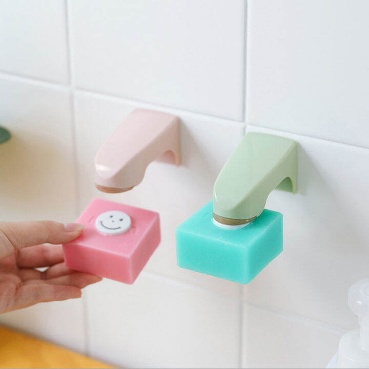 【ZNBY】Magnet Soap Holder Wall Mounted Sticker Storage Rack Bathroom ...