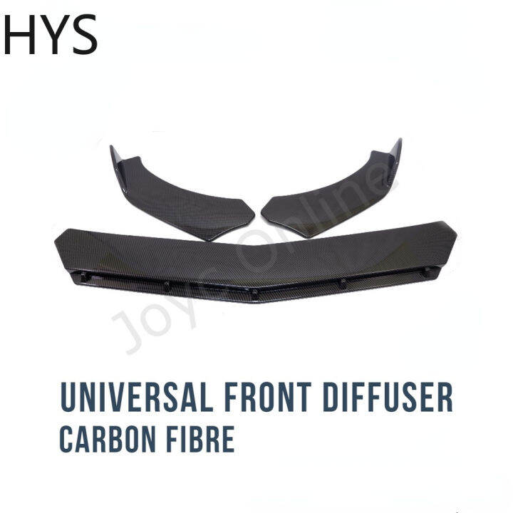HYS [พร้อมสต็อก] Universal Front Diffuser Bumper Lip Guard (สีดำเงา ...