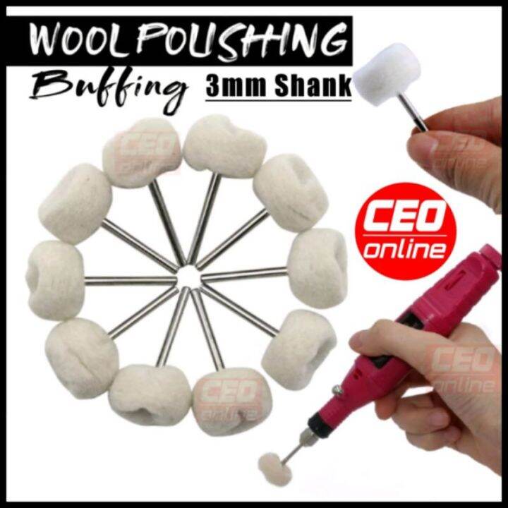 CEO 🇲🇾 Wool Polishing Head Grinding 3mm Shank Jewelry Metals Wheels ...