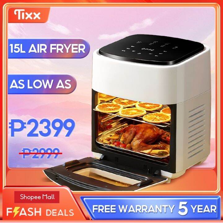 Tixx 15L Air Fryer Oven Multifunction Frying Pan Electric Oil Free Kitchen Appliances Rice ...