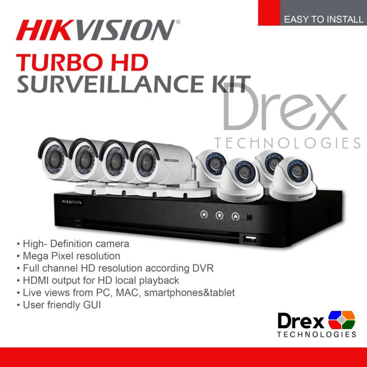 Hikvision Turbo HD Surveillance Kit TVI-8CH4D4B-2MP | Lazada PH