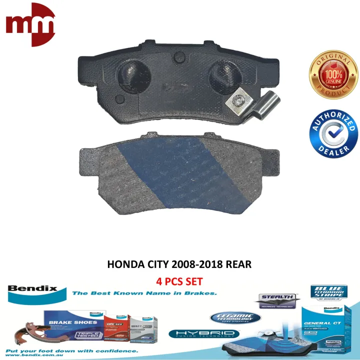 BENDIX GCT Brake Pads for HONDA CITY 2008-2018 REAR (4 PCS SET) DB2289 ...