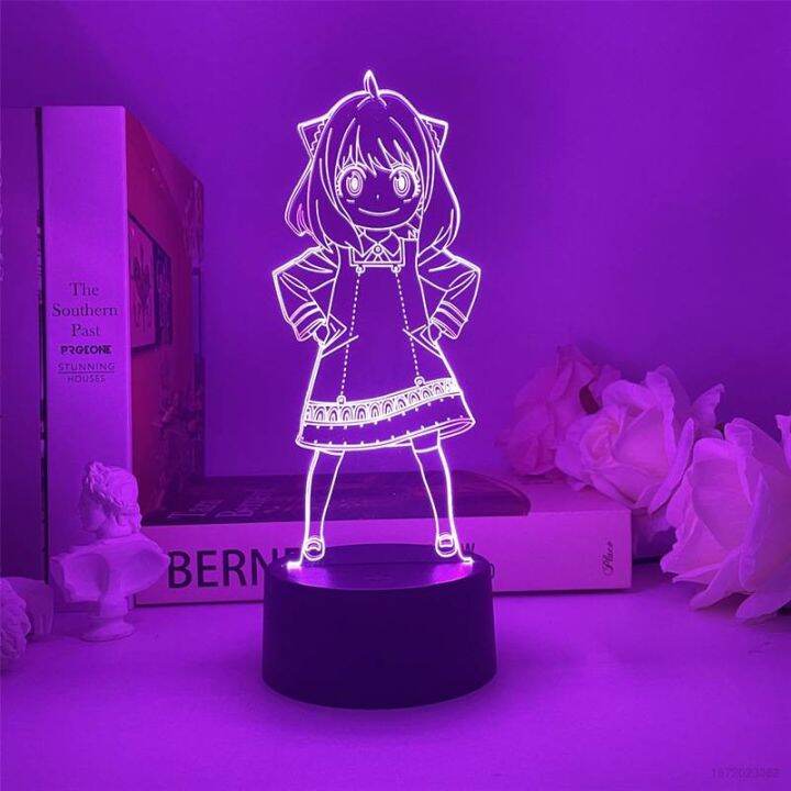 โคมไฟตั้งโต๊ะ Led อะคริลิค ลายการ์ตูนอนิเมะ 3d พร้อมรีโมตชาร์จ Usb