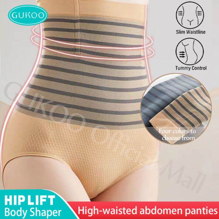 GUKOO Set of 3 Seamless Tummy Waist Shaper Cotton Butt Lifting Panties Breathable Slimming Body ...
