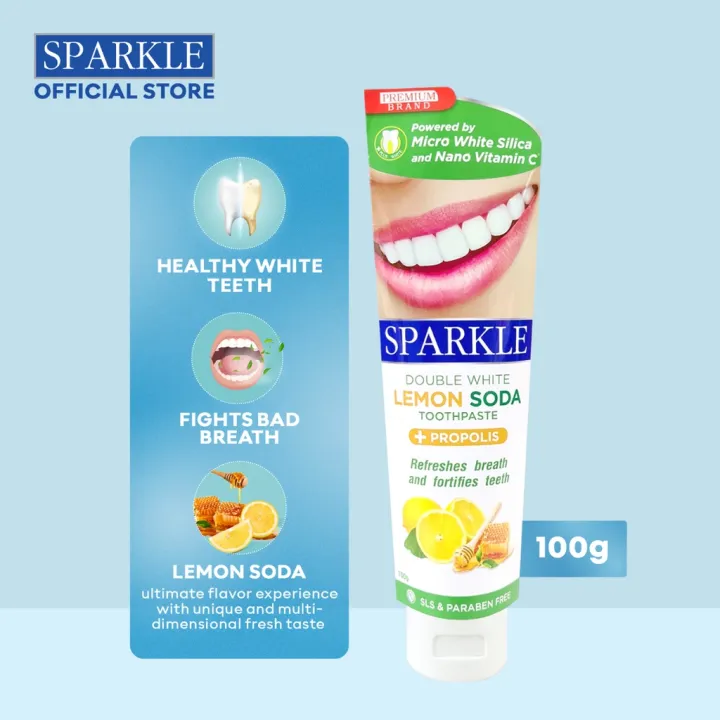 SPARKLE Double White Healthy Whitening Toothpaste Lemon Soda Flavor ...