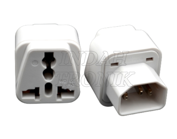 Iec 320 Pdu Ups C14 Plug To Universal Female Socket Power Adapter