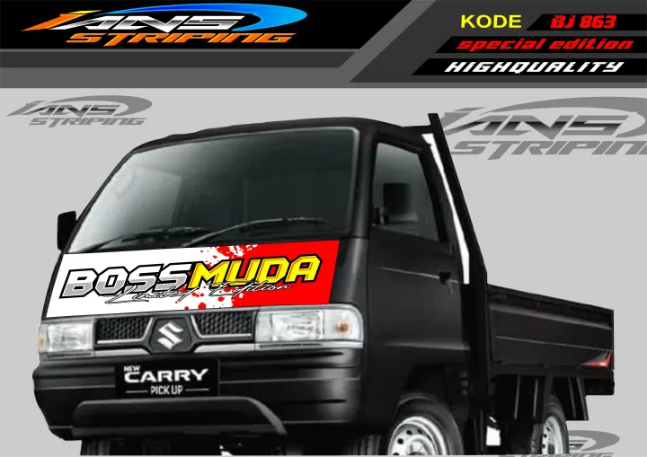 STIKER KAP DEPAN BOSS MUDA MOBIL L300 / STIKER KABIN DEPAN MOBIL CARRY ...