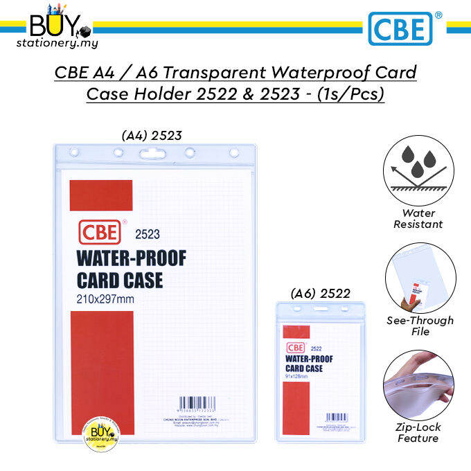 CBE A4 / A6 Transparent Waterproof Card Case Holder 2522 & 2523 - (1s ...