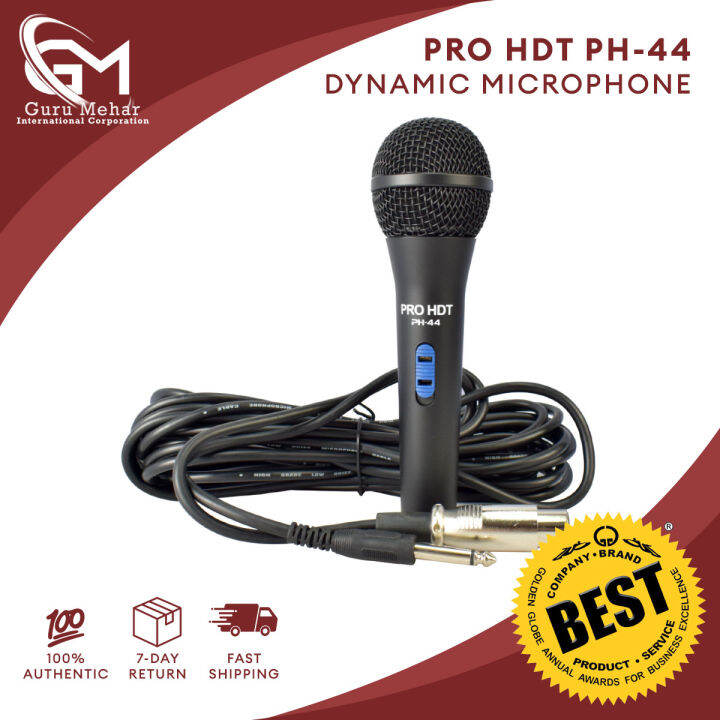 PRO HDT PH-44 - Silver Uni-Directional Hi-Fidelity Professional Dynamic Microphone Series 8 ...