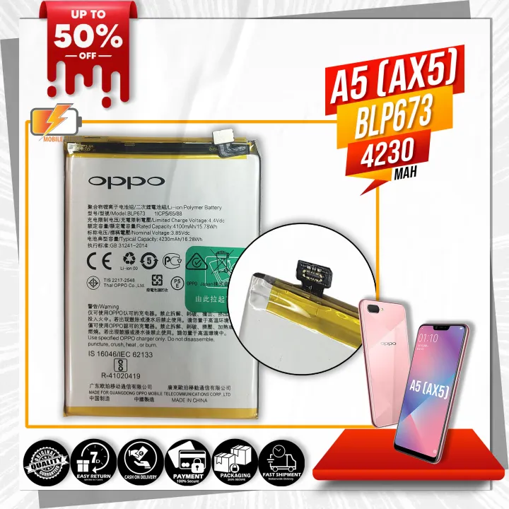 OPPO A5 Battery Original, Model: BLP673 High Quality Mobile Battery ...