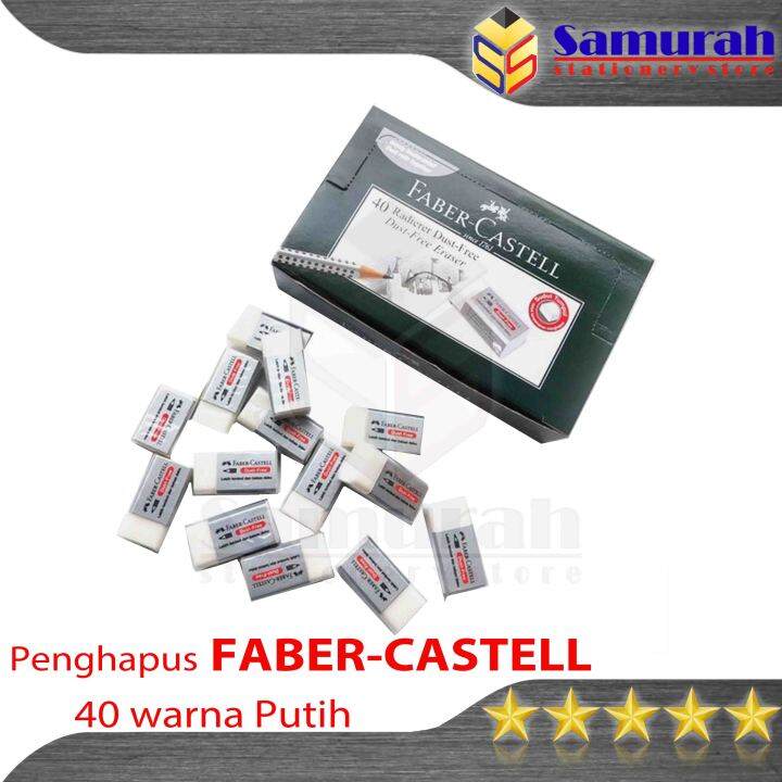 Penghapus Pensil Faber-Castell Putih Kecil 1 Box isi 40 pcs / White ...