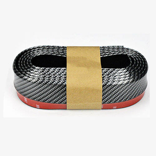 Universal Car Front Bumper Lip Carbon Fiber Rubber Splitter Chin ...