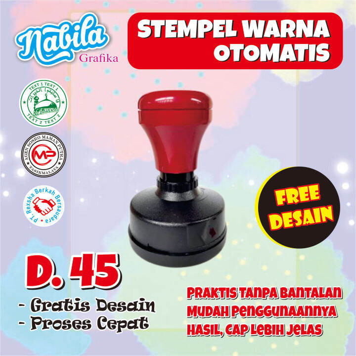 (PROMO MURAH) U. D.45, STEMPEL LOGO CAP, STEMPEL NAMA, STEMPEL CUSTOM ...
