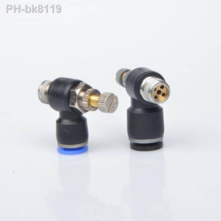 2pcs Cylinder connector sl type throttle valve adjustable flow connector speed control valve sl4 ...