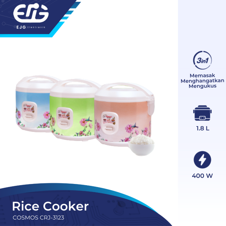 Cosmos Rice Cooker CRJ3123 Magic Com 1,8 Liter CRJ 3123 SV/WG/SO ...