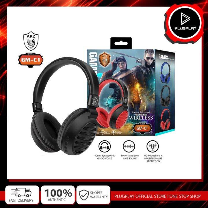 Bluetooth Headset Wireless Gaming Headphones AKZ GM-C1 Professional Bass Sound Noise ...