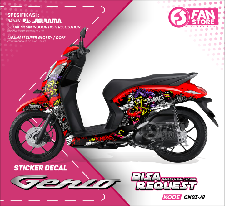 Sticker Decal Honda Genio Full body Striping Genio Dekal Genio Full Body - Genio - Kode GN03 A1 ...