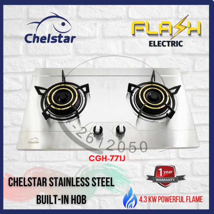 CHELSTAR Stainless Steal Built-In Hob/ Gas Stove/ Dapur Gas, CGH-771J ...
