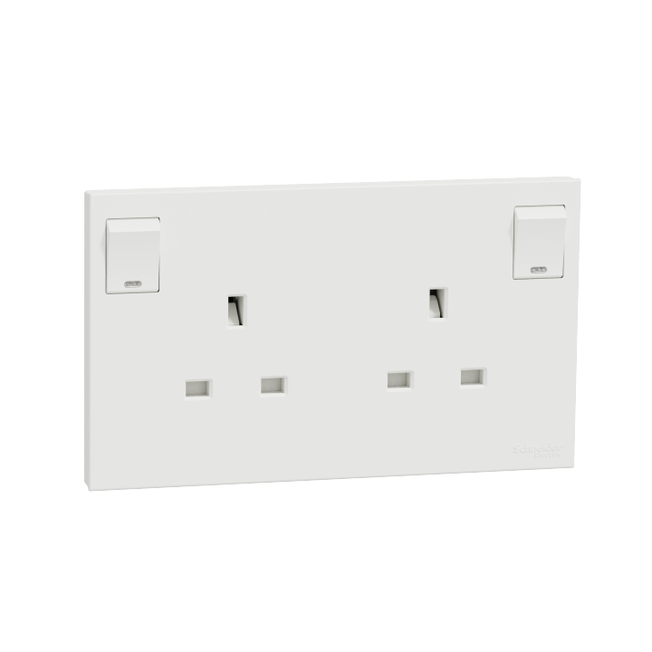Schneider AvatarOn C 13A 250V 2 gang with switch socket | Lazada