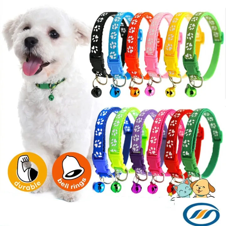 GM Pet Collar Dog Paw Collar With Bell Safety Buckle Neck for Dog and ...
