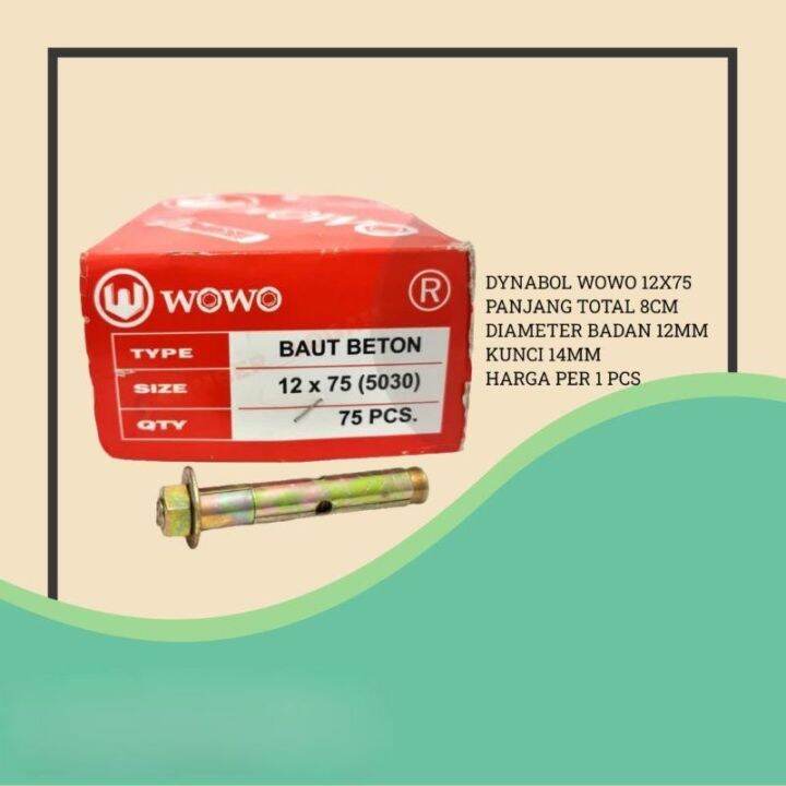 WOWO DYNABOLT 12X75 (5030) BAUT DINABOL 12X75 HARGA SATUAN | Lazada Indonesia