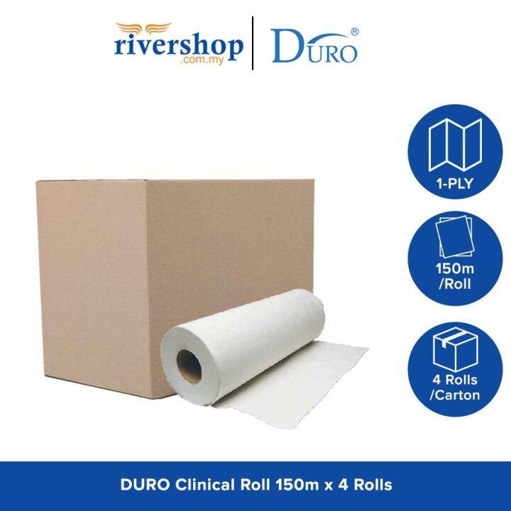 Duro Clinical Roll [Carton] 150m x 4 rolls / Clinical Roll Tissue paper ...