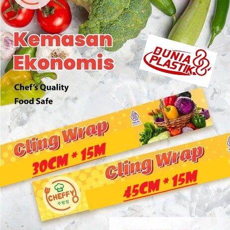 CHEFFY Cling Wrap makanan / food grade wrap / roll wrap 30cm x 15m ...