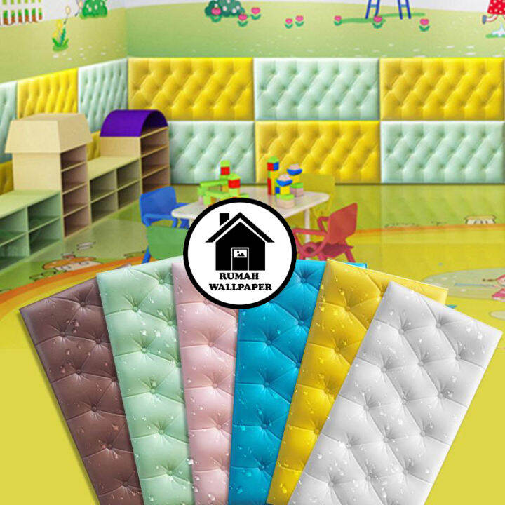 RW Wallpaper Stiker 3D Foam Headboard Dinding Busa Wall Foam Dinding ...