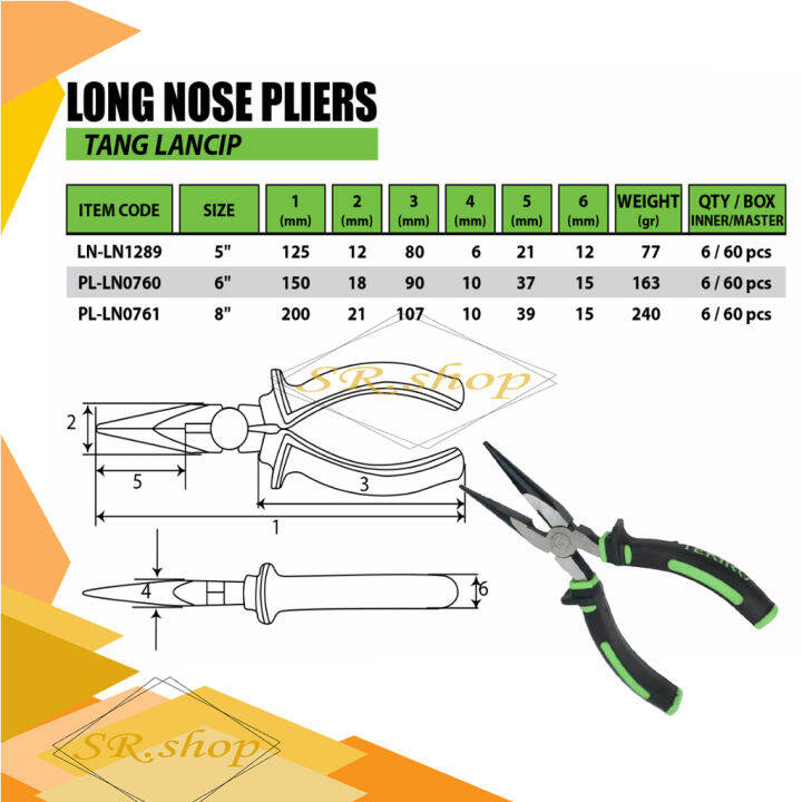 tang lancip TEKIRO, BESAR 6 INCH, TANK, ALAT PENJEPIT, ORIGINAL TANG ...