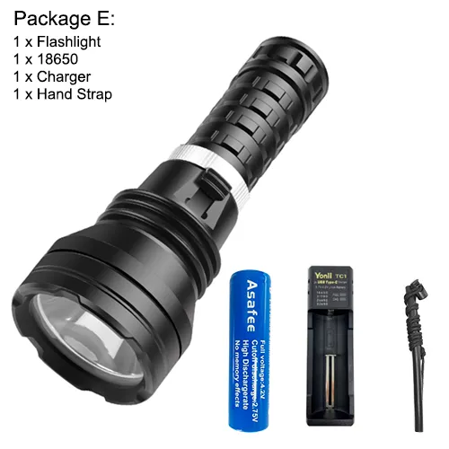 Asafee 1000LM D855 XHP70 Powerful Super Bright Diving Flashlight Scuba ...