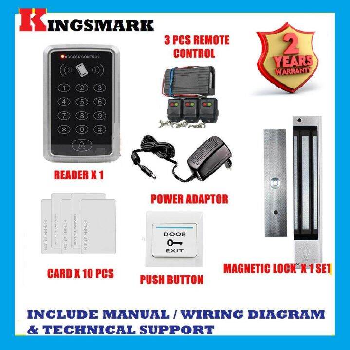 3 IN1 RFID CARD ACCESS , DOOR ACCESS SYSTEM WITH INSTALLATION DIAGRAM ...