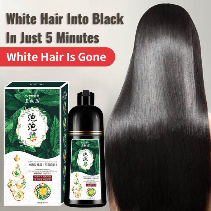 Black Hair Dye Shampoo Just 5 Minutes 500ml Black Hair Dye Shampoo ...