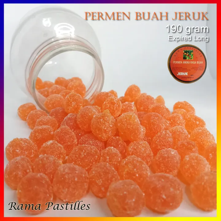 PERMEN BUAH JERUK BOTOL ISI 190 GRAM Permen jeruk Permen buah Permen ...