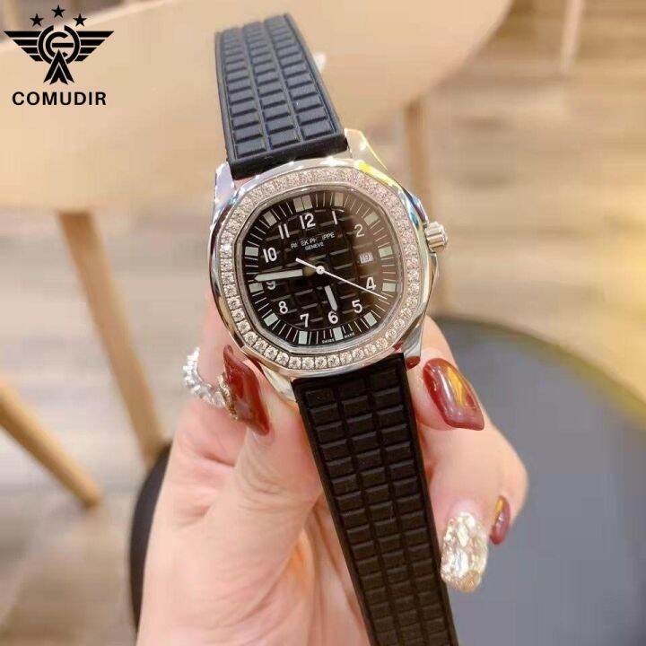COMUDIR นาฬิกาผู้หญิงรุ่น Nautilus ฝังเพชรแฟชั่นคลาสสิกนาฬิกาสายคล้องคอ ...