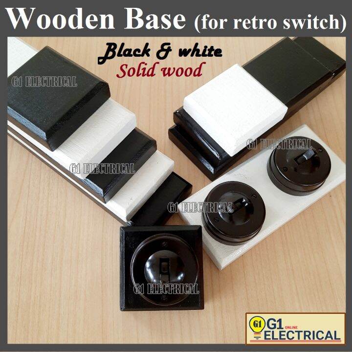 Black & white Wooden switch base, for Retro style switch/ old fashioned ...