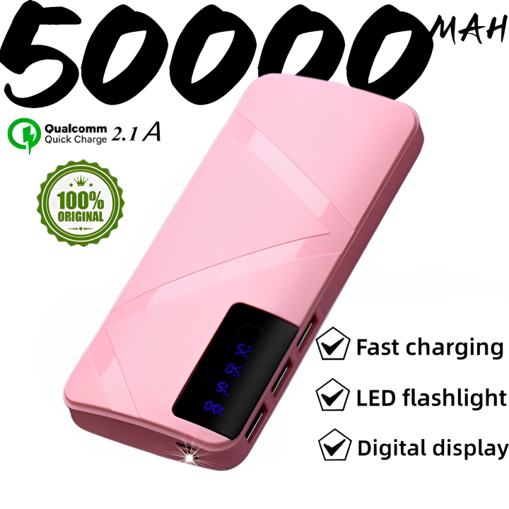 100％ original 50000mAh power bank 2.1A Fast Charge 3USB portable ...