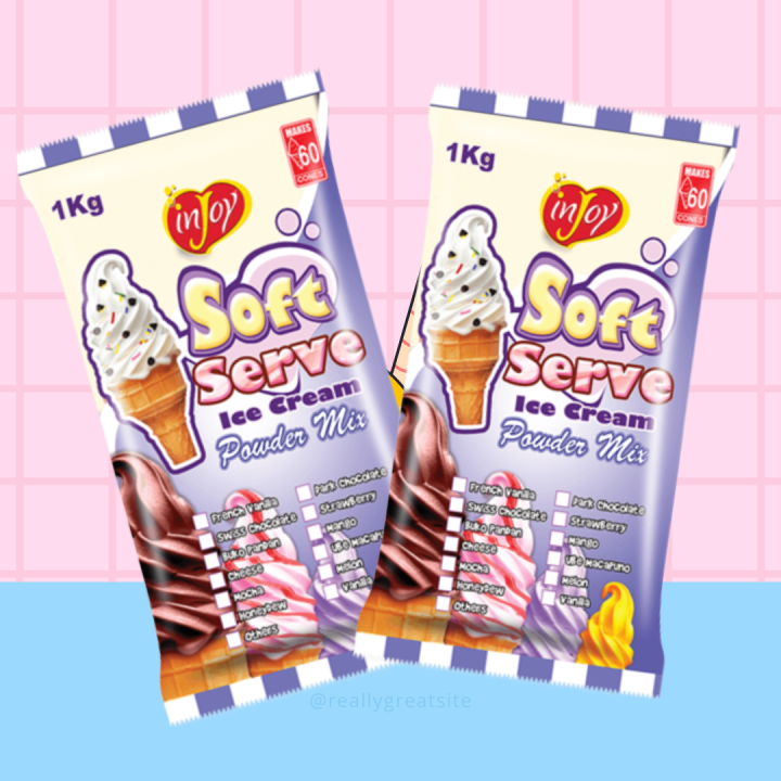 inJoy Soft Serve Ice Cream 1kg (Swiss Chocolate, French Vanilla ...