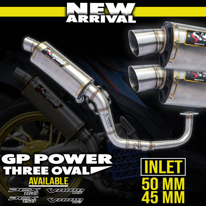 EXHAUST SYSTEM SHIJIRO RACING TYPE MT GP POWER FOR AEROX N-MAX VARIO ...