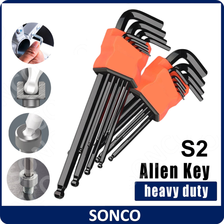 S2 9PC 9Pcs Durable Ball Point Allen Key Hex Allen Key ( EXTRA LONG ) A ...