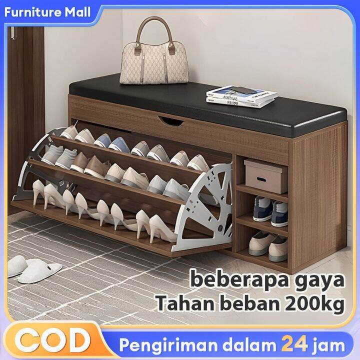 Rak Sepatu Duduk Sofa Kayu / Lemari Sepatu Kayu Minimalis/Tempat Pakai ...