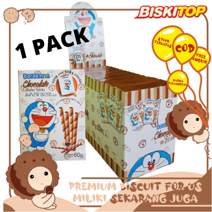 BISKITOP - DORAEMON 60g (1PACK) Rasa Coklat Vanilla Milk Biskuit Anak ...