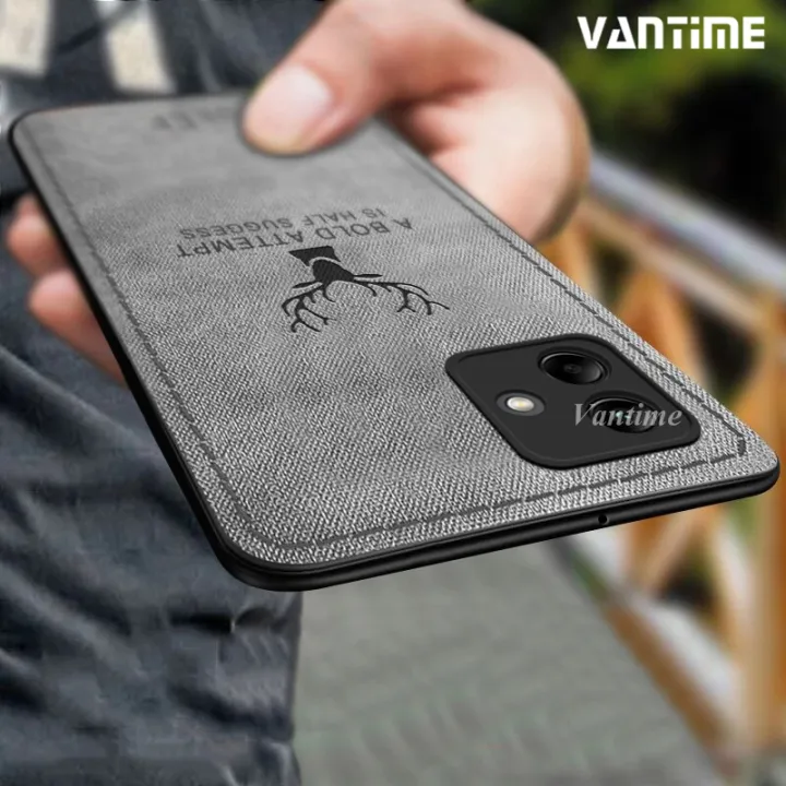Vantime For Samsung Galaxy A04 Case Fabric Texture Patterned Casing