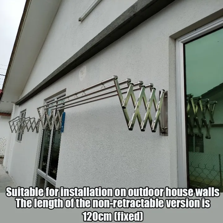 Outdoor foldable stainless steel hanger Wall-mounted space saver drying ...