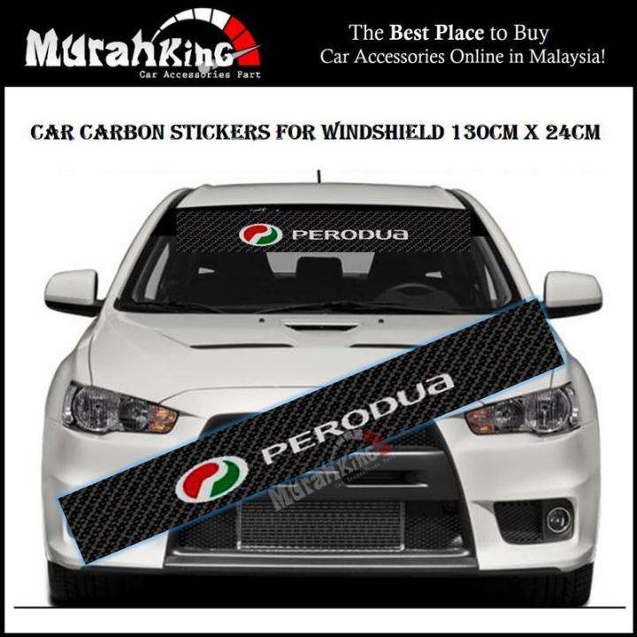 Perodua Logo UNIVERSAL Car Carbon Stickers For Windshield 130cm X 24cm ...