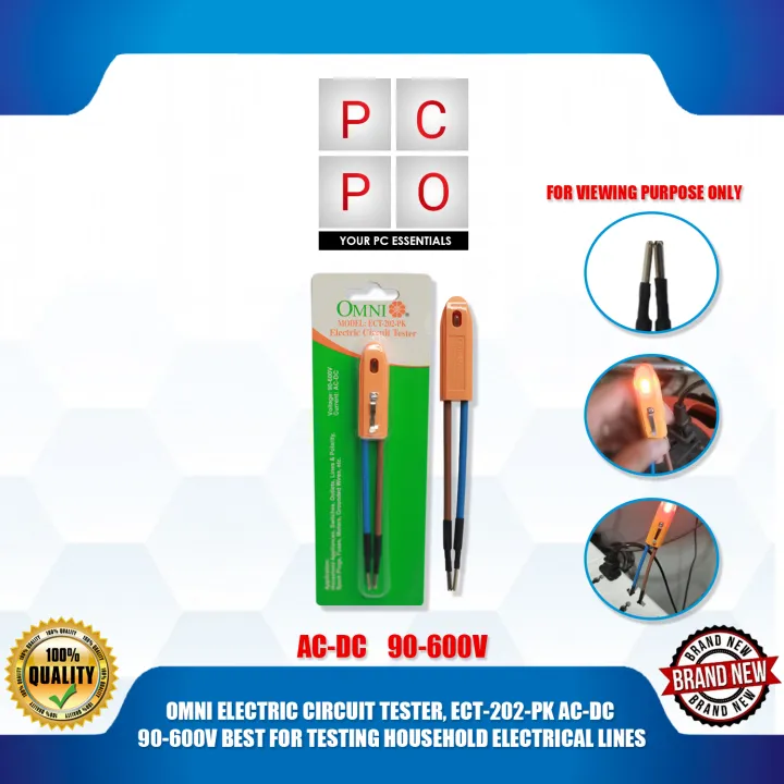 OMNI ELECTRIC CIRCUIT TESTER, ECT-202-PK AC-DC 90-600V, BEST FOR ...