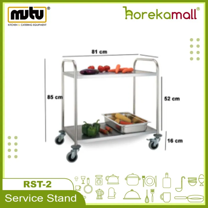 Troli Restoran & Hotel / Trolley Rak Servis Stainless Steel / Service Stand RST-2 / MUTU ...