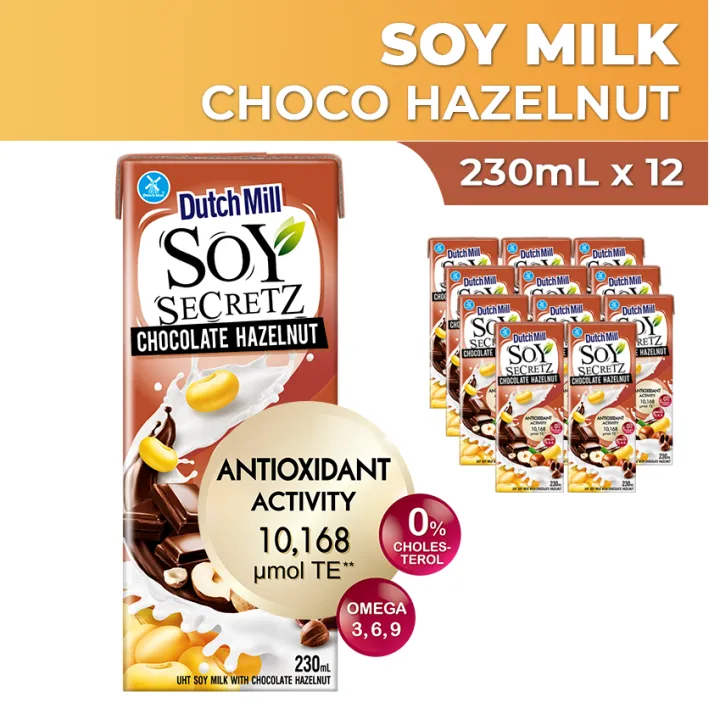 Dutch Mill Soy Secretz Soy Milk Choco Hazelnut 230ml x 12 | Lazada PH